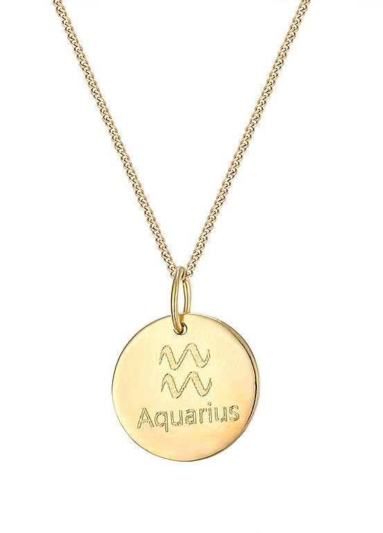 For You Collection Sterling Silver 18ct Gold Plated Star Sign Disc ...