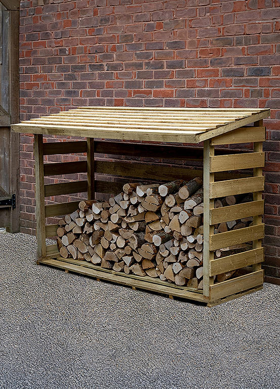 Forest Garden Large Pent Log Store | Freemans