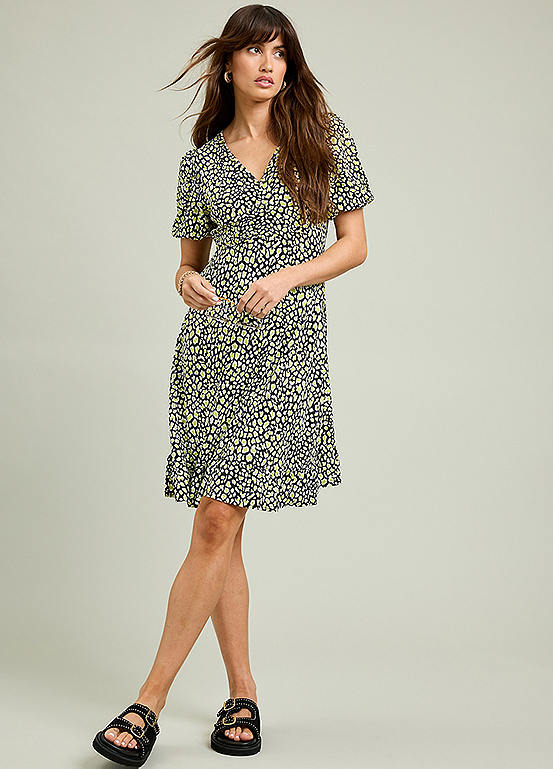 Freemans Black & Lime Print Tea Dress | Freemans