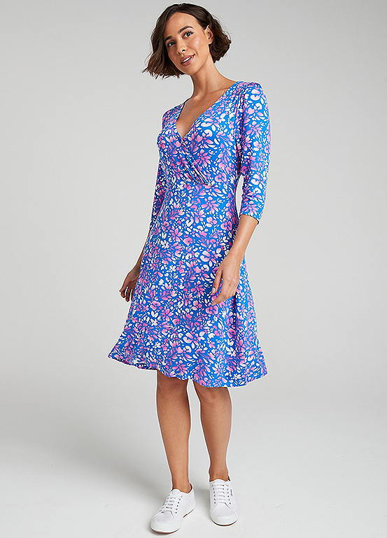 Freemans Blue Floral Wrap Dress | Freemans