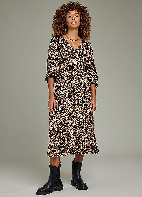 Freemans Leopard Print Midi Tea Dress | Freemans