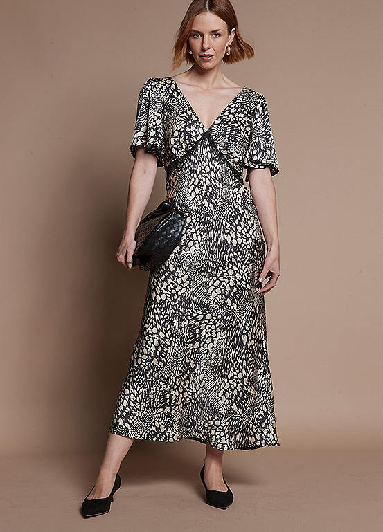 Freemans Print Lace Midi Dress | Freemans