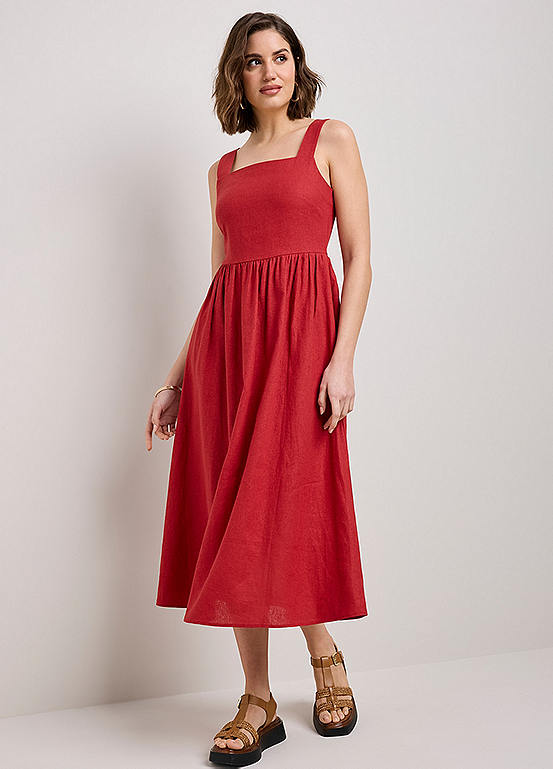 Freemans Rust Linen Dress | Freemans