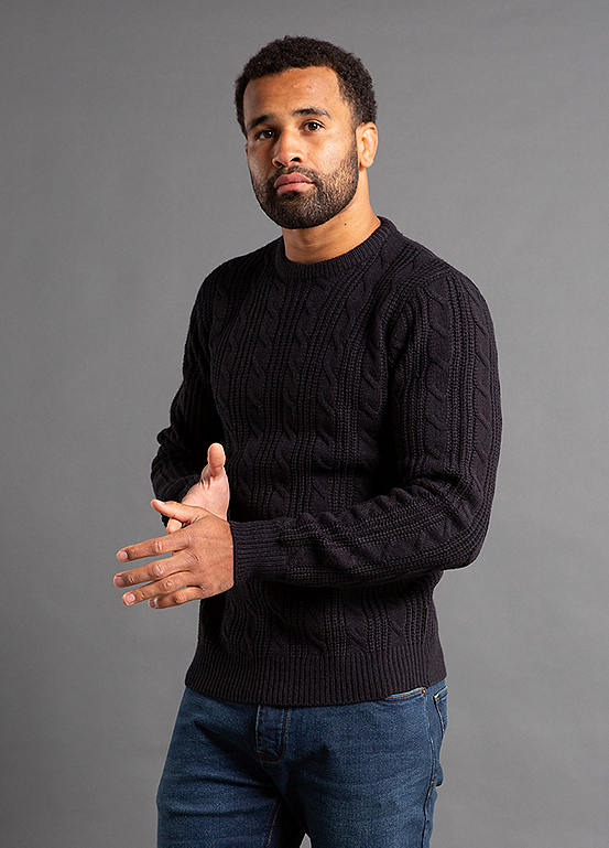 French Connection Cable Knit Crew Neck Jumper | Freemans