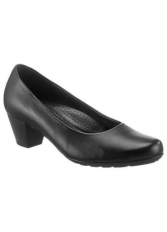 Gabor Leather Block Heel Shoes | Freemans