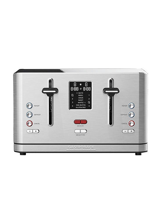 Gastroback Design Digital 4 Slice Toaster - Stainless Steel | Freemans