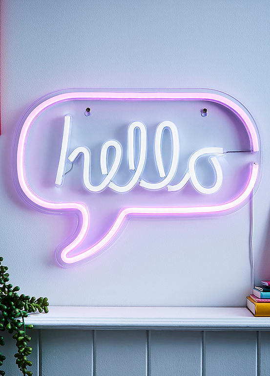 Glow Hello LED Neon Light | Freemans