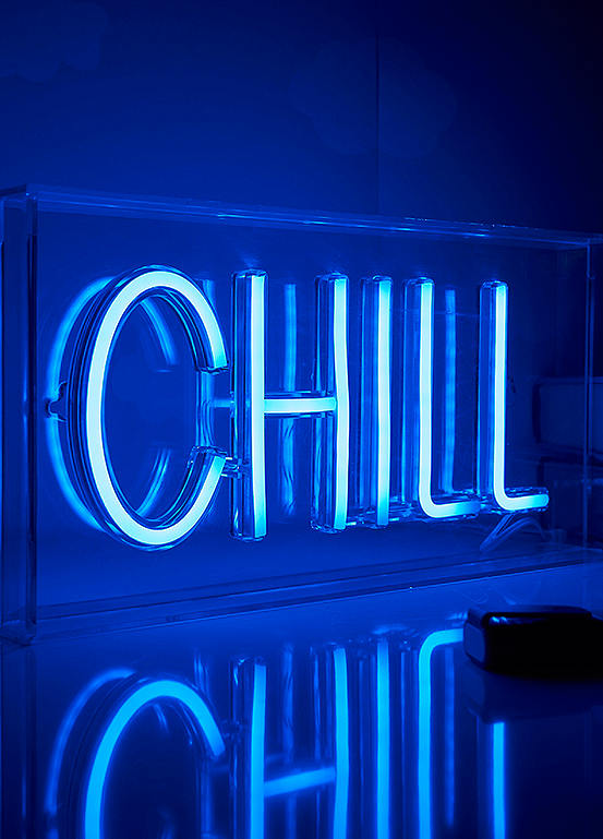 Glow LED Chill Acrylic Neon Box Light | Freemans