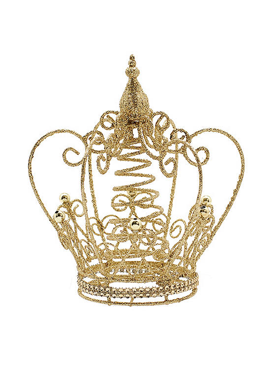Gold Glitter Crown Tree Topper | Freemans