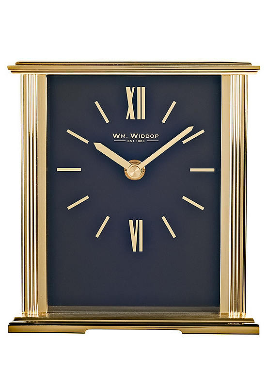 Gold Mantel Clock Navy Blue Dial | Freemans