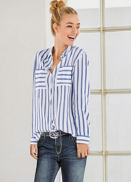 Heine Striped Longline Blouse | Freemans