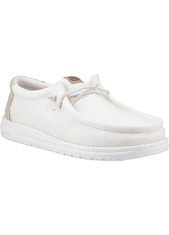 Hey Dude White Wally Resort Shoes | Freemans