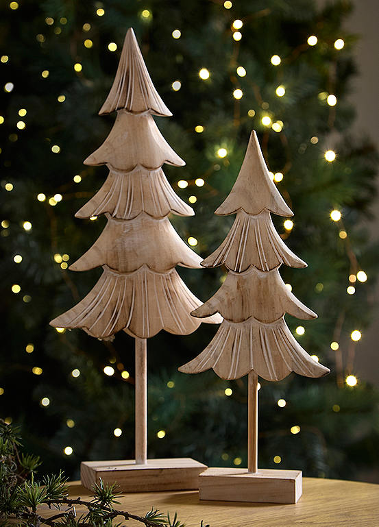 Hills Rustic Wooden Fir Tree - Small | Freemans
