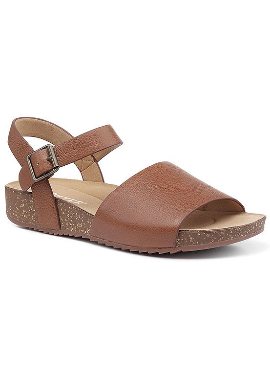 Hotter Conwy Women’s Classic Wedge Leather Sandals | Freemans