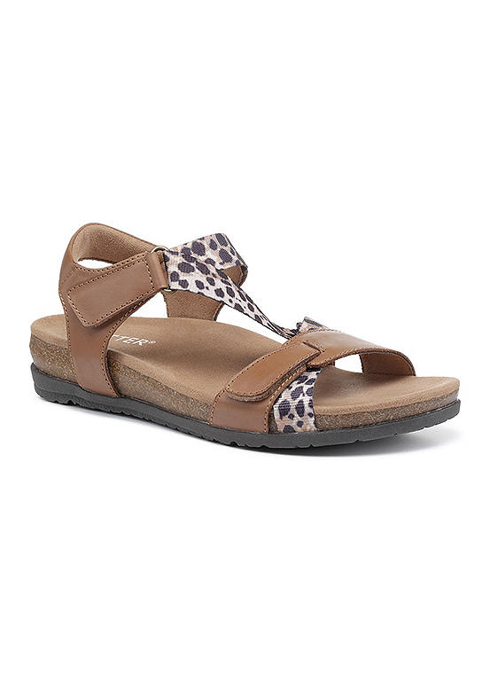 Hotter Tanaku II Tan Adjustable Strappy Flat Sandals | Freemans