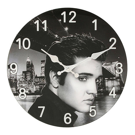 Iconic Collection Glass Wall Clock 30 cm Elvis Design | Freemans
