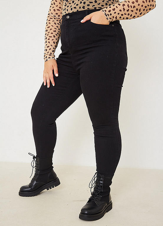 In The Style Jess Millichamp Curve Black Skinny Jeans | Freemans