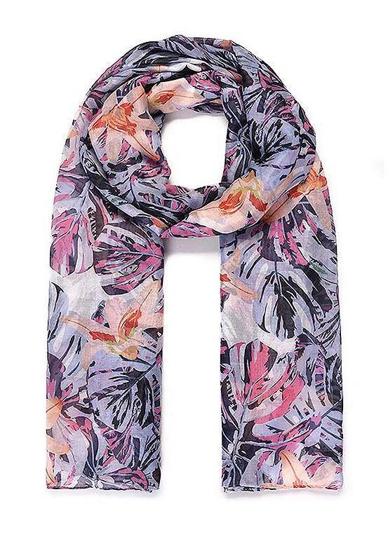 Intrigue Tropical Leaf Scarf | Freemans