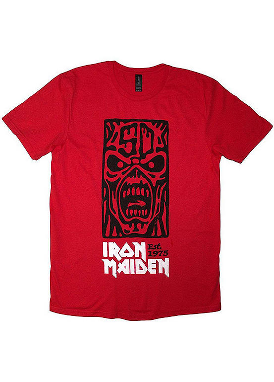 Iron Maiden Unisex Adult Est. 1975 Stamp Logo T-Shirt | Freemans