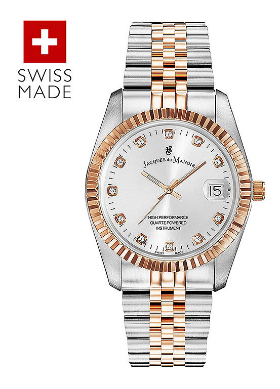 Jacques Du Manoir Swiss-made Ladies Inspiration Silver & Rose Gold ...