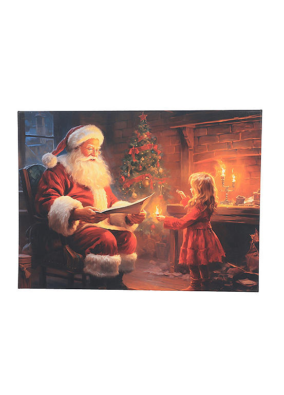 Jingles Visit To Santa LED Canvas Battery Operated with Timer | Freemans