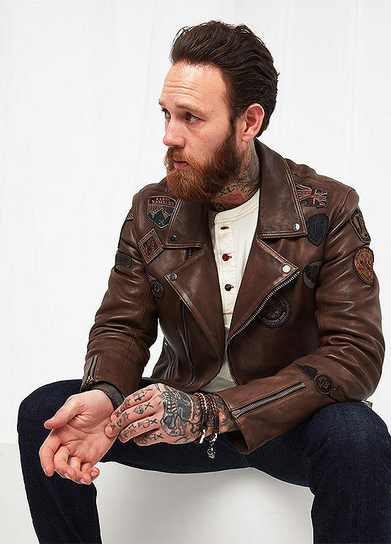 Joe Browns Fully Loaded Leather Jacket Tan | Freemans