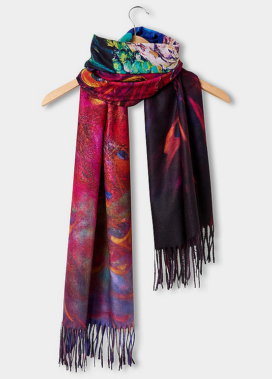 Joe Browns Peacock Design Tasselled Scarf | Freemans