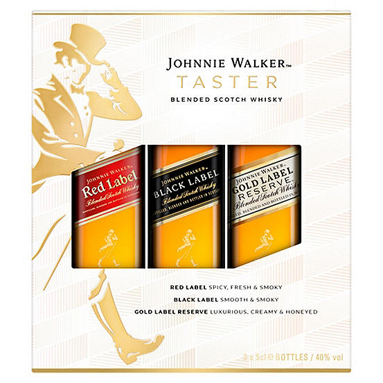 Johnnie Walker Whisky 3 x 5cl Miniature Taster Set Gift Pack | Freemans