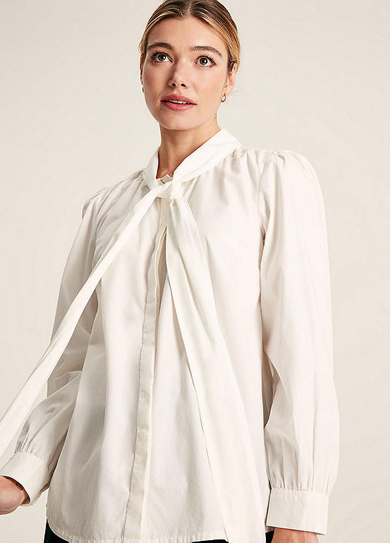 Joules Everly Plain Tie Neck Blouse | Freemans