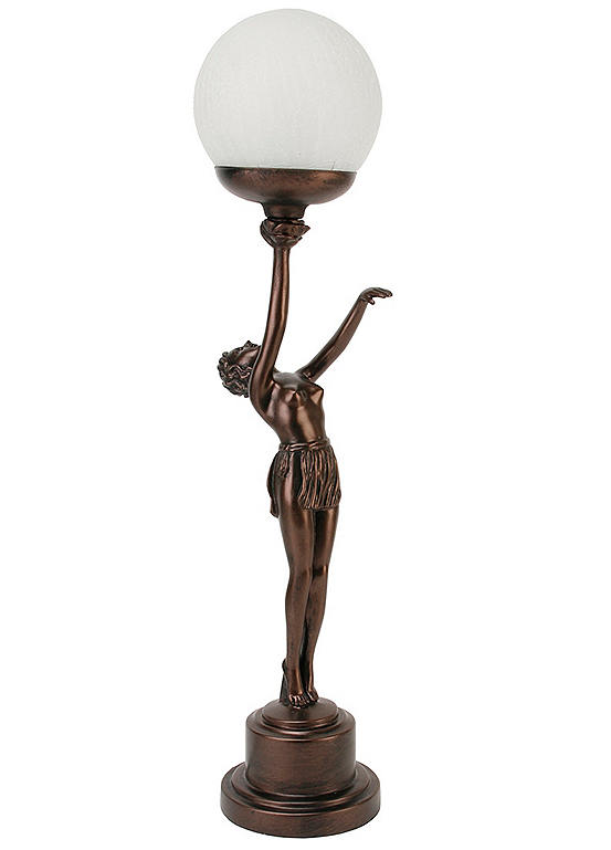 Juliana Light Lady Holding Arm Up Crackle Ball Shade | Freemans