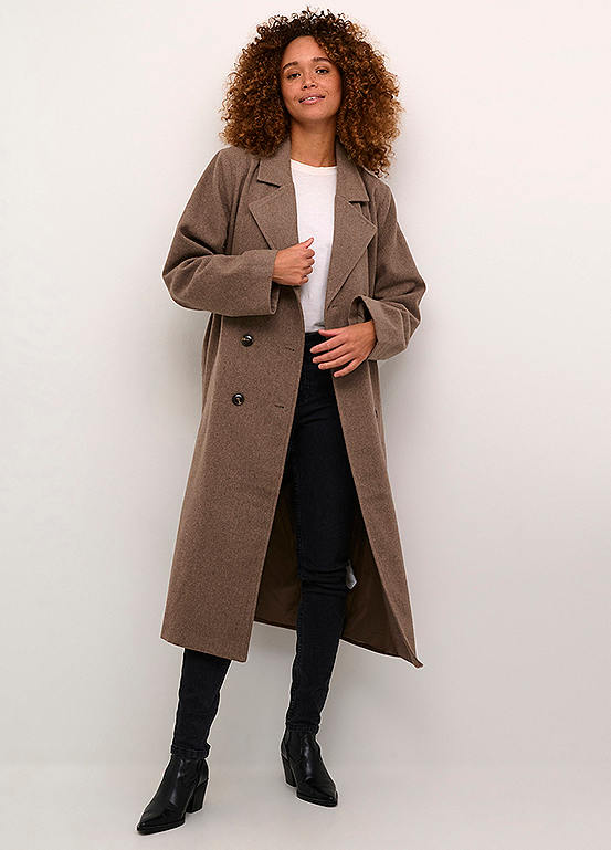 Kaffe Fanny Long Plain Coat | Freemans