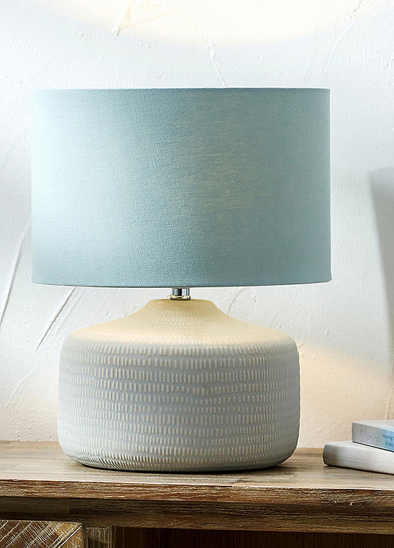Kai Duck Egg Scratch Texture Ceramic Table Lamp | Freemans