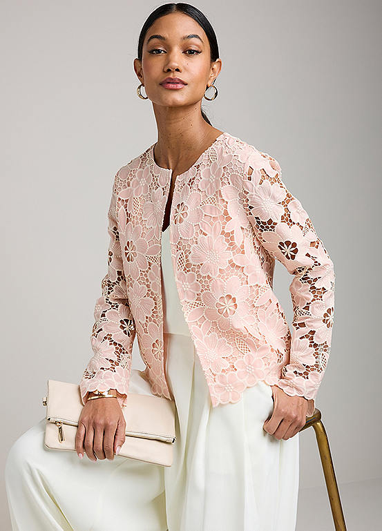 Kaleidoscope Blush Lace Jacket | Freemans