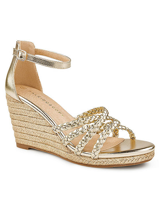 Kaleidoscope Gold Weave Wedges | Freemans