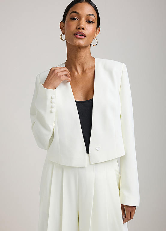 Kaleidoscope Ivory Crop Jacket | Freemans