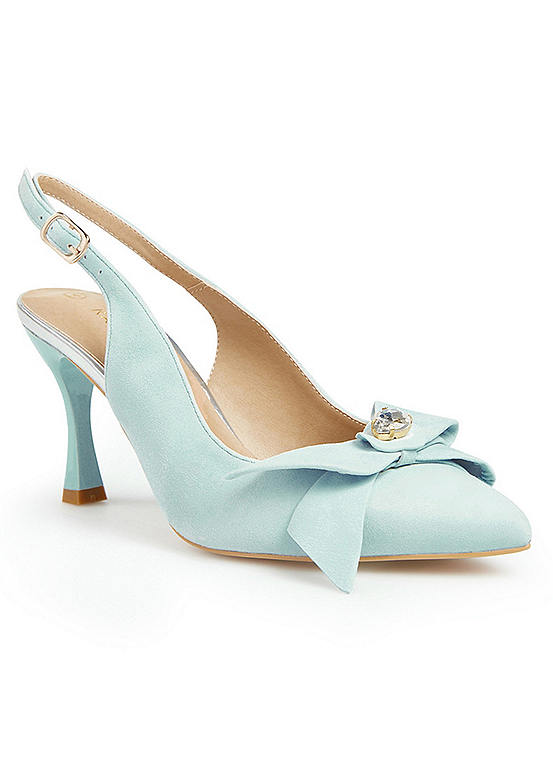Kaleidoscope Mint Slingback Suede Court Shoes | Freemans