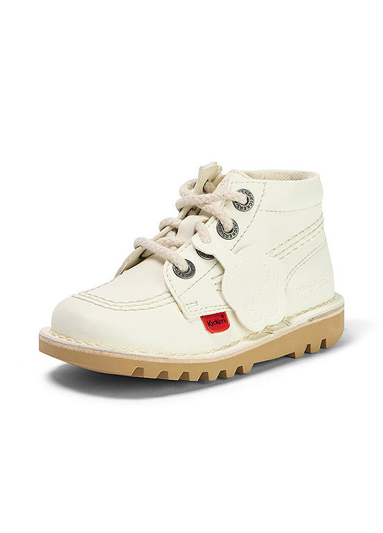 Kickers Kids White Kick Hi Shoes | Freemans