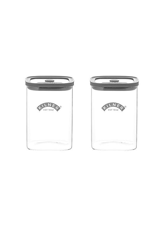 Kilner Fresh Storage Square Jar 1L Set Of 2 | Freemans
