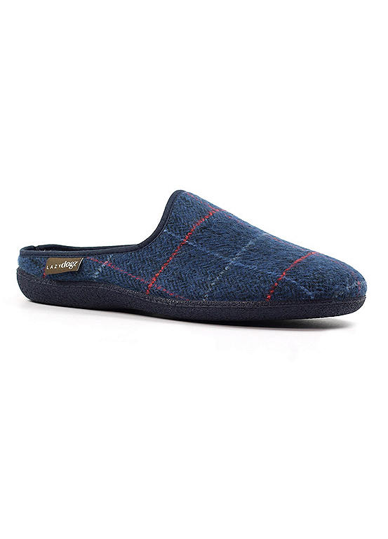 Lazy Dogz Farrell Navy Mule Slippers | Freemans