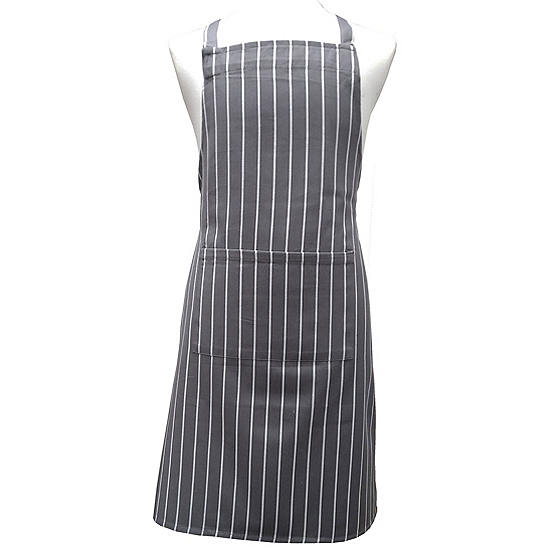 Le Chateau Woven Butchers Stripe Grey Apron | Freemans