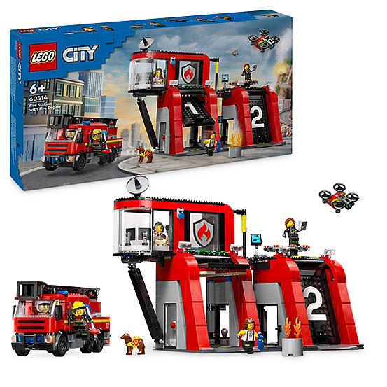 LEGO City Fire Station with Fire Engine Playset | Freemans