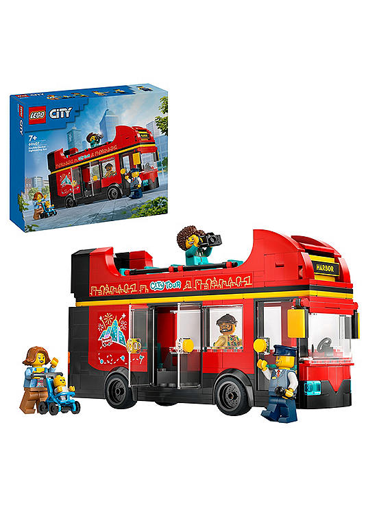 LEGO City Red Double-Decker Sightseeing Bus Toy Set | Freemans