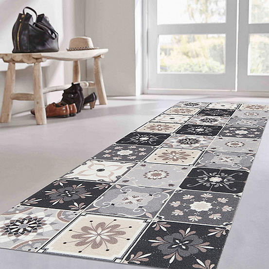 Likewise Rugs & Matting Stone Victorian Tile Runner | Freemans