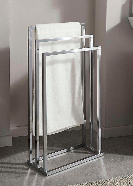 Lloyd Pascal Roma 3-Rail Square Tube Towel Stand | Freemans