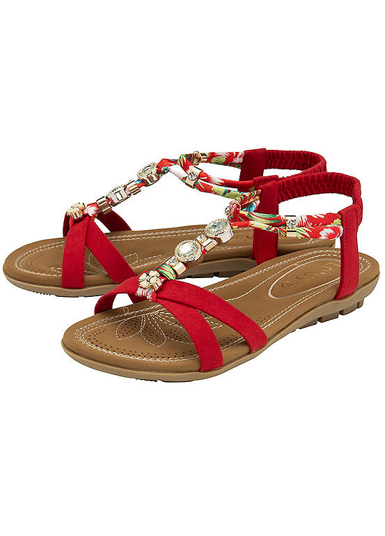 Lotus Red Claribel Sandals | Freemans