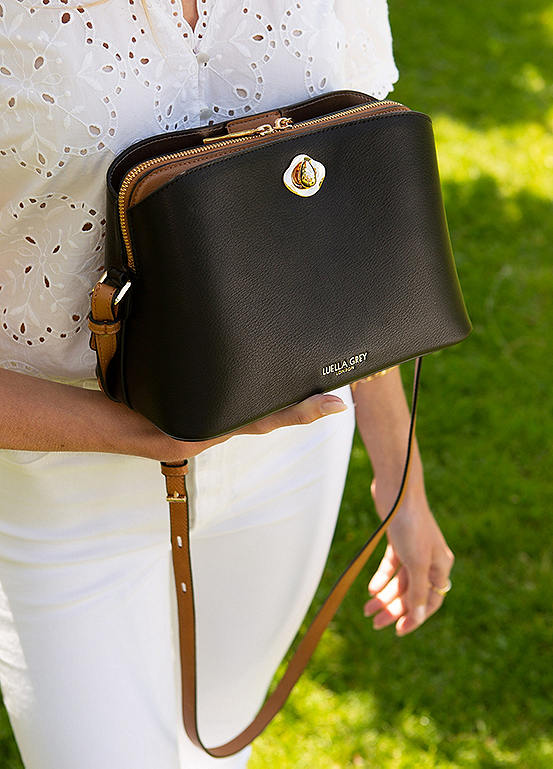 Luella Grey Julianna Black/Camel Crossbody Bag | Freemans