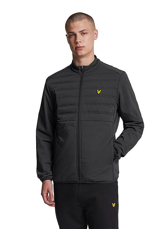 Lyle & Scott Mens Black Double Baffle Hybrid Jacket | Freemans