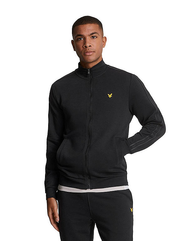 Lyle & Scott Mens Black Tape Track Top | Freemans