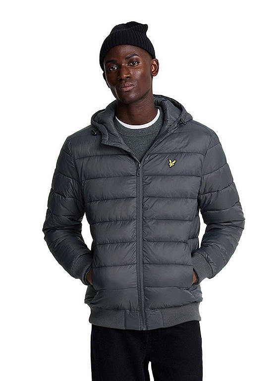 Lyle & Scott Mens Mid Grey Wadded Jacket | Freemans