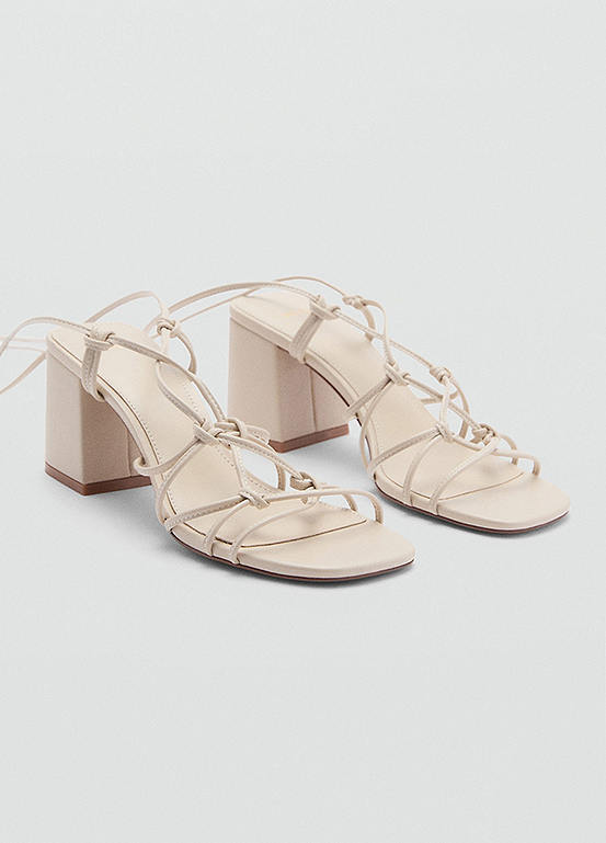 Mango Felisa Cream Strappy Block Heel Sandals | Freemans